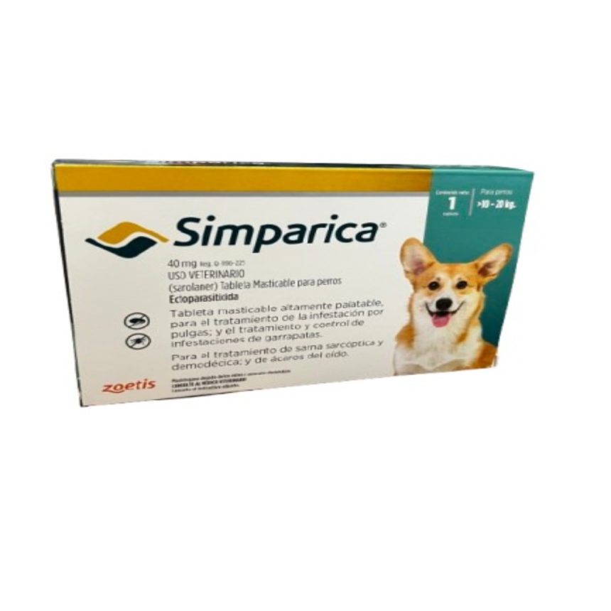 SIMPARICA 40 MG 10-20 KG 1 TAB – Farma Animal